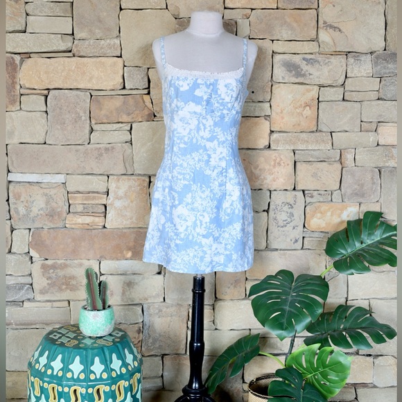 Reformation | Dresses | Reformation Aperol Linen Dress In Porcelainblue ...